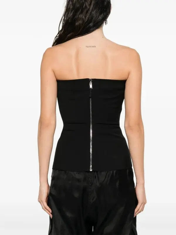 Rick Owens Strapless Top With Exposed Back Zip
