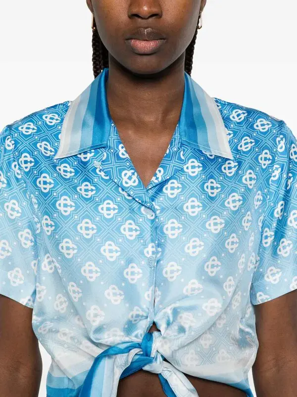 Casablanca Diamond Monogram Tie Shirt