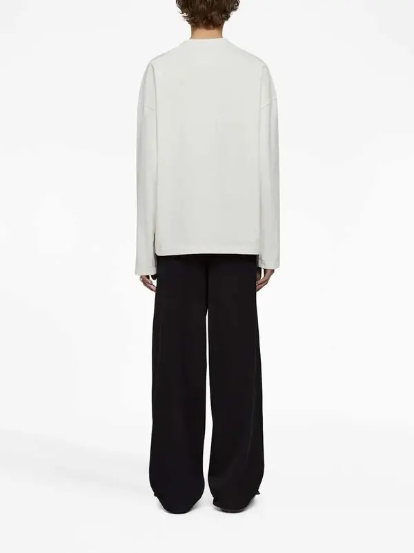 JIL SANDER Long-sleeved Shirt With Logo Print - White