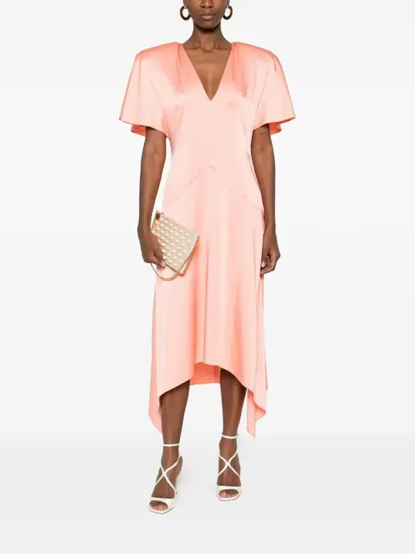 Stella McCartney Asymmetrical V-neck Midi Dress - Multicolor