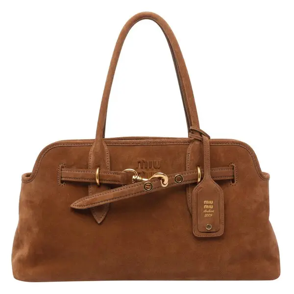Miu Miu Suede Shoulder Bag - Brown