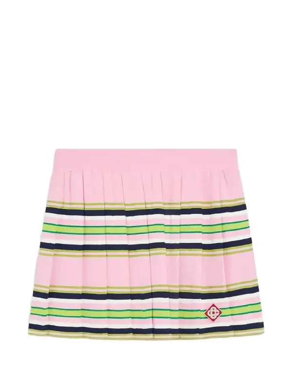 Casablanca Pleated Mini Skirt With Striped Pattern