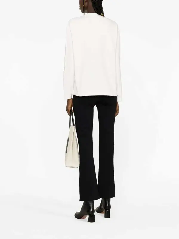 JIL SANDER Cotton Crewneck Sweatshirt With Logo Print - White