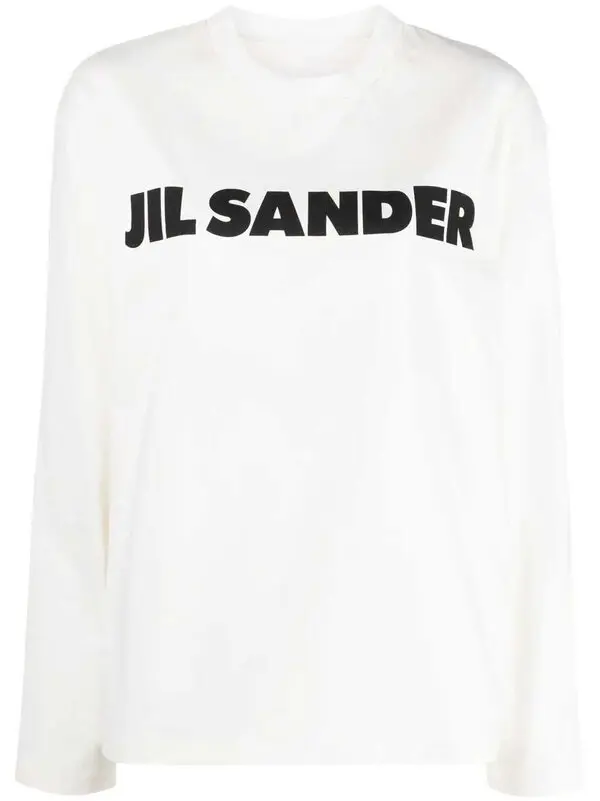 JIL SANDER Cotton Crewneck Sweatshirt With Logo Print