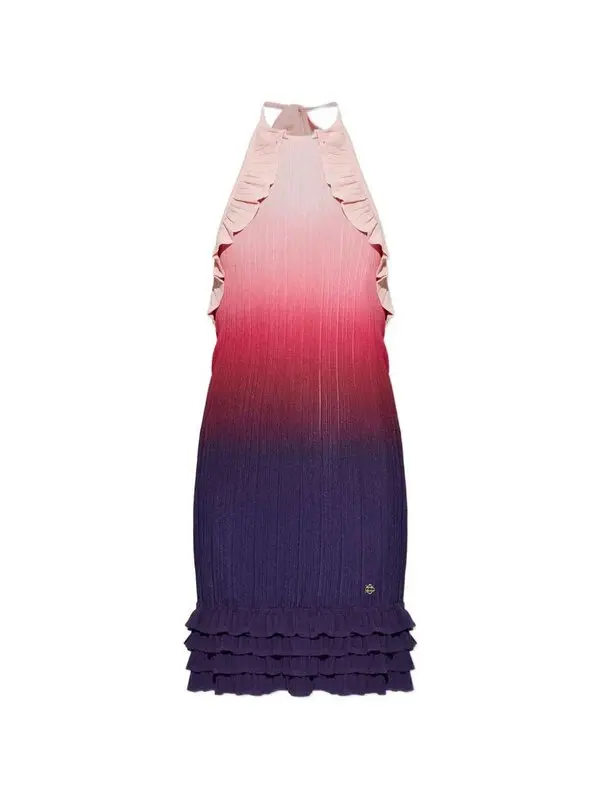 Casablanca High-neck Mini Dress With Ruffles