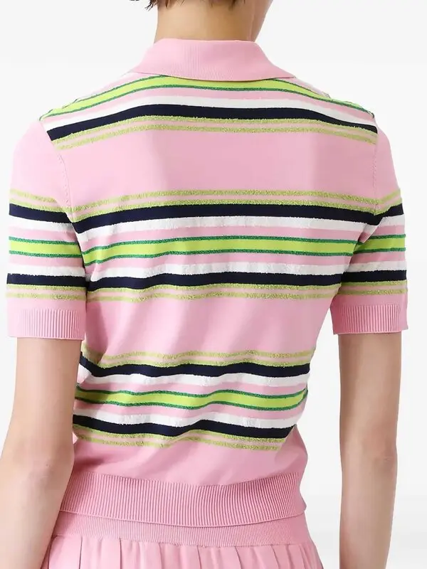 Casablanca Striped Knit Polo