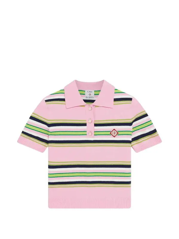 Casablanca Striped Knit Polo