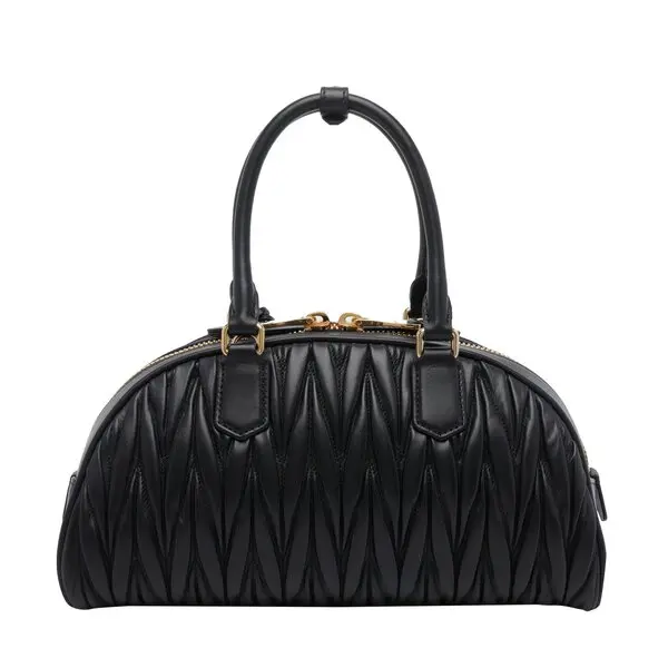 Miu Miu Matelassé Arcadie Shoulder Bag - Black