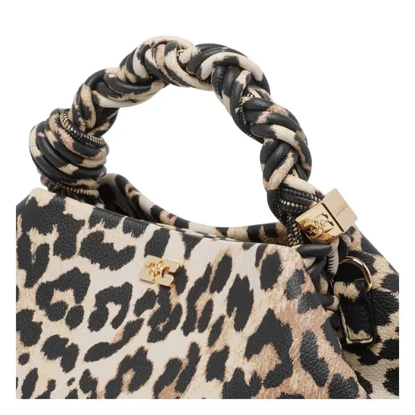 GANNI Bou Small Grained Printed Bag - Brown