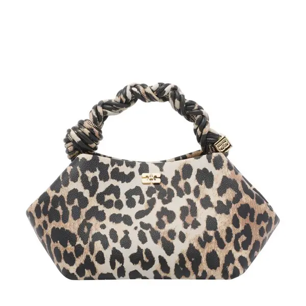 GANNI Bou Small Grained Printed Bag - Brown
