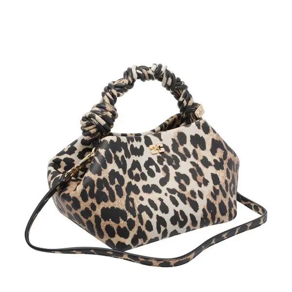 GANNI Bou Small Grained Printed Bag - Brown