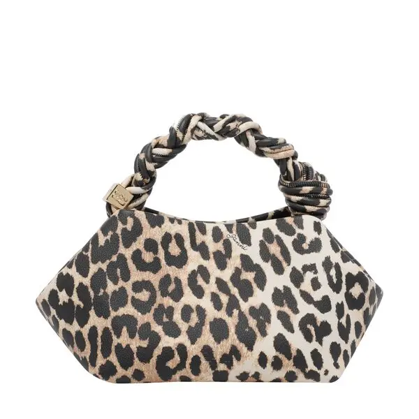 GANNI Bou Small Grained Printed Bag - Brown