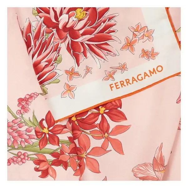 FERRAGAMO Spring Print Silk Foulard