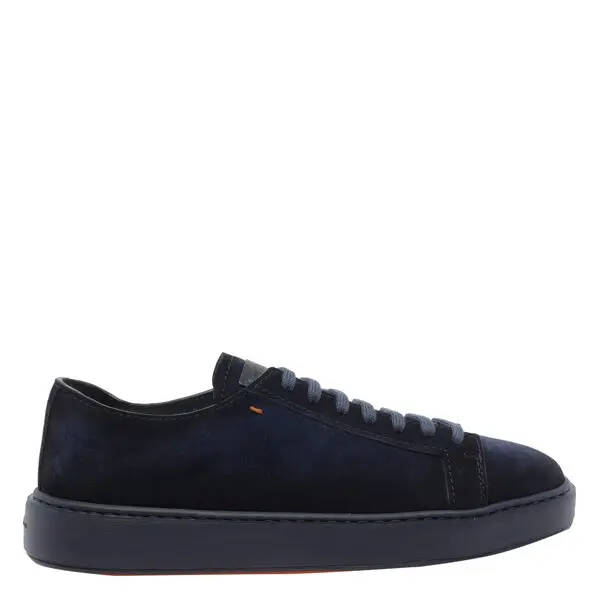 Santoni Suede Lace-up Sneakers - Blue