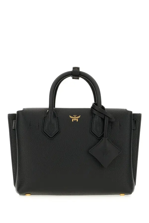 Mcm Black Leather Handheld Bag