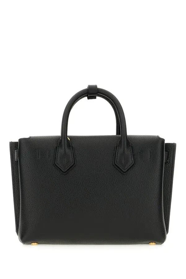 Mcm Black Leather Handheld Bag
