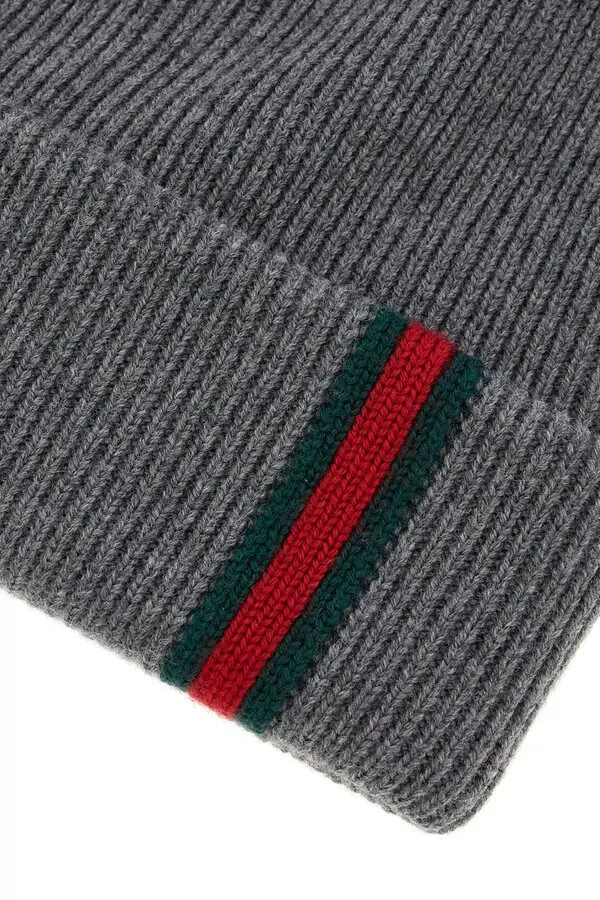 Gucci Beanie Hat With Striped Detail - Multicolor