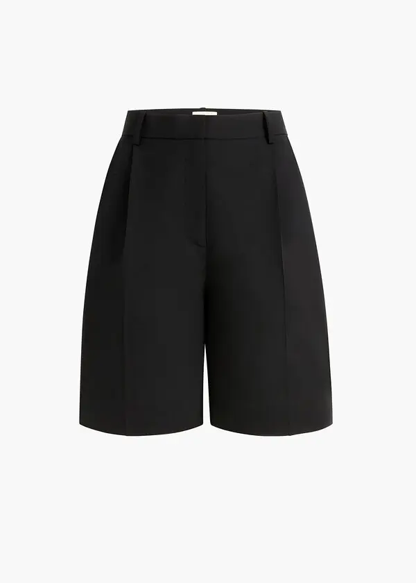 Khaite Auggie Wool Shorts - Black