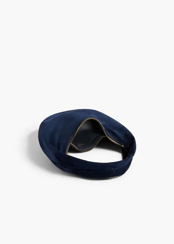 Khaite Mini Olivia Hobo In Suede - Midnight Navy