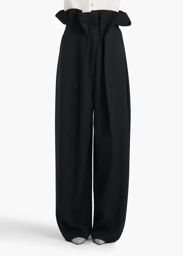 Khaite Kira Wool Pleated Wide-leg Trousers