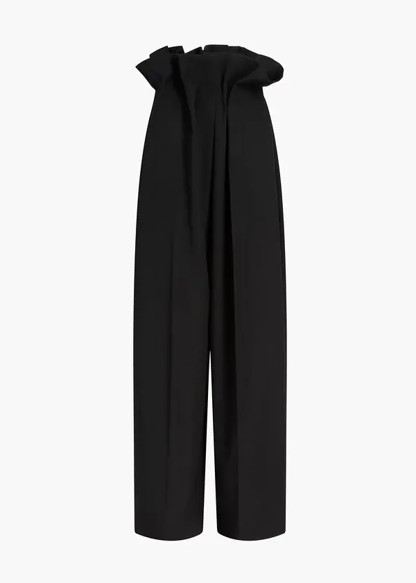 Khaite Kira Wool Pleated Wide-leg Trousers - Black