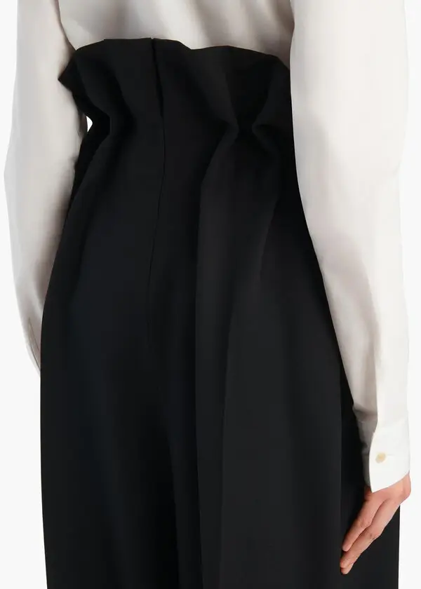 Khaite Kira Wool Pleated Wide-leg Trousers - Black