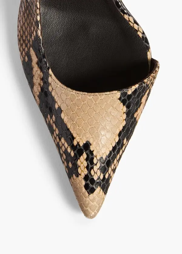 Khaite Jett D'orsay Pump In Python-embossed Calfskin - Taupe