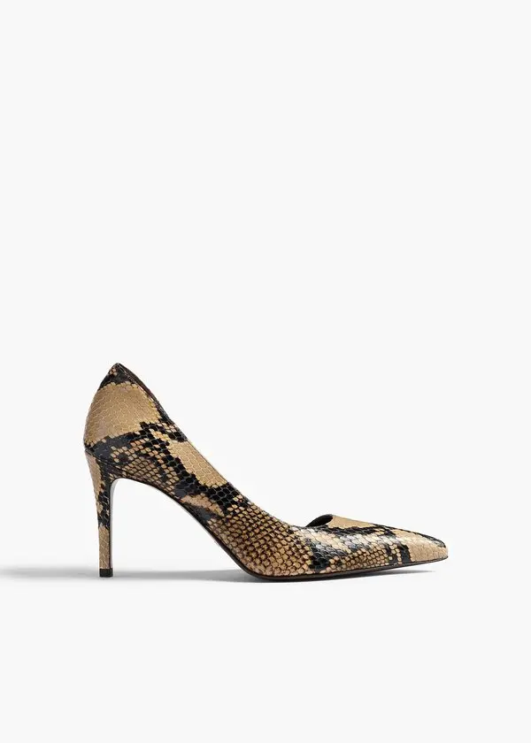 Khaite Jett D'orsay Pump In Python-embossed Calfskin - Taupe