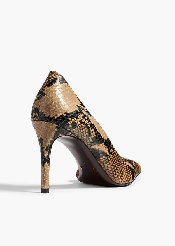 Khaite Jett D'orsay Pump In Python-embossed Calfskin - Taupe