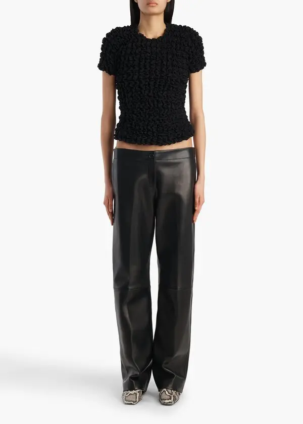Khaite Mita Leather Trousers - Black
