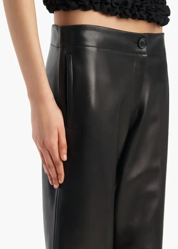 Khaite Mita Leather Trousers - Black