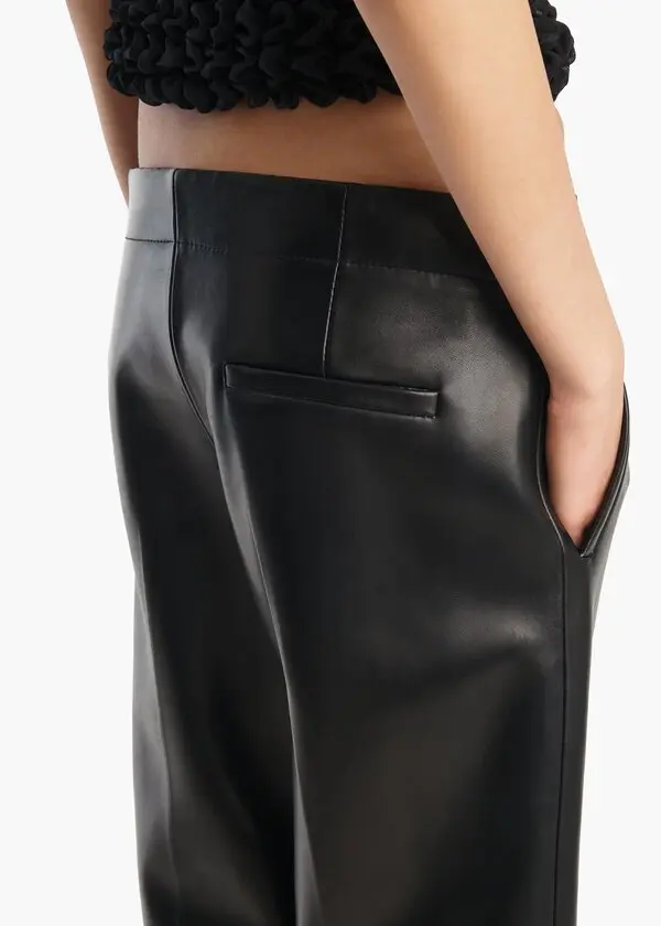 Khaite Mita Leather Trousers - Black
