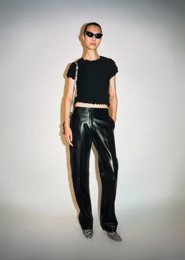 Khaite Mita Leather Trousers - Black