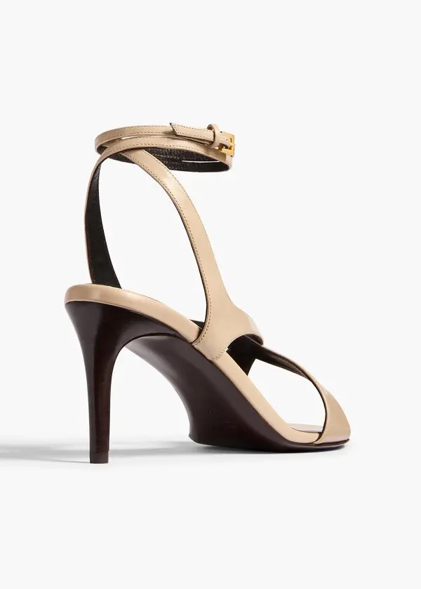 Khaite Liria Ankle Strap Sandal In Glazed Leather