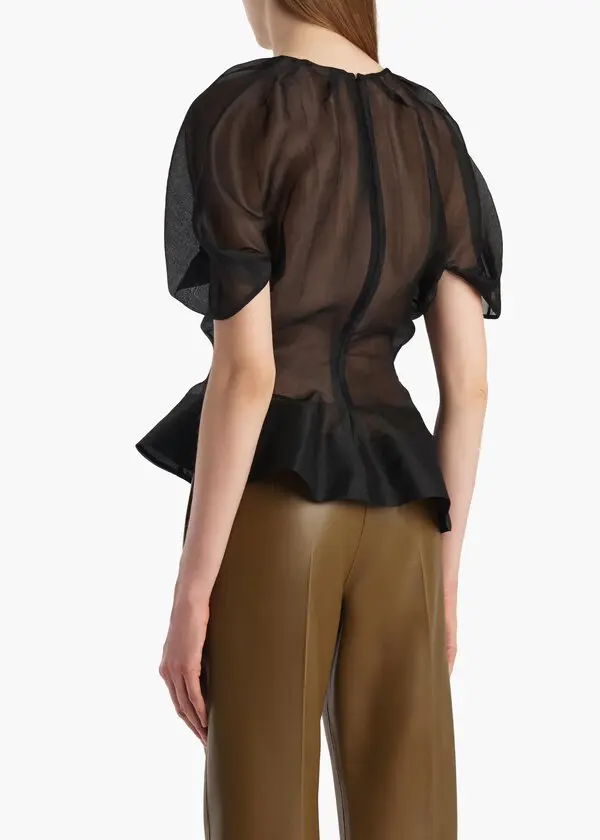 Khaite Rumi Silk Organza Draped Top