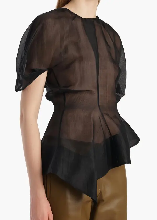 Khaite Rumi Silk Organza Draped Top