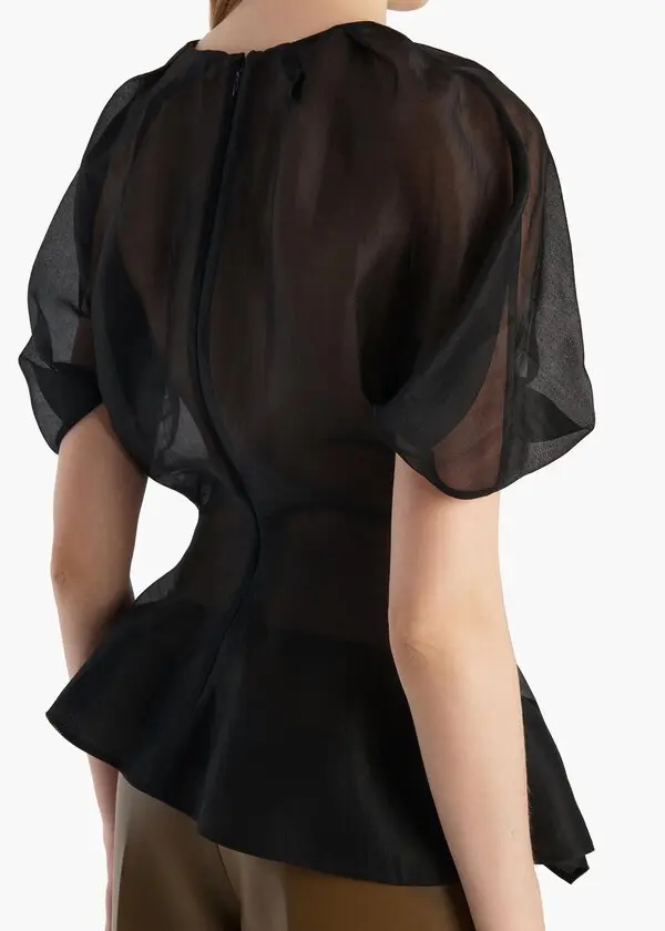 Khaite Rumi Silk Organza Draped Top