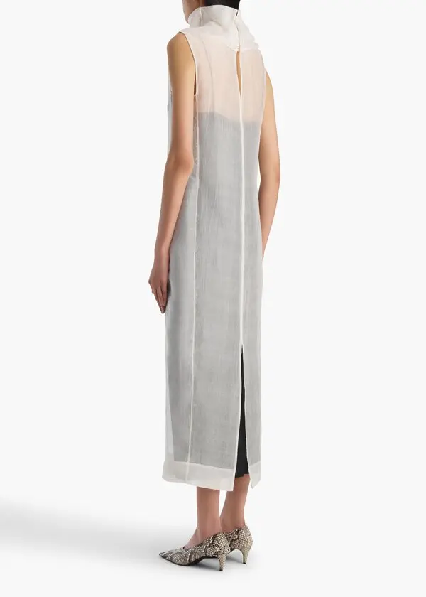 Khaite Elva Silk Organza High-neck Dress