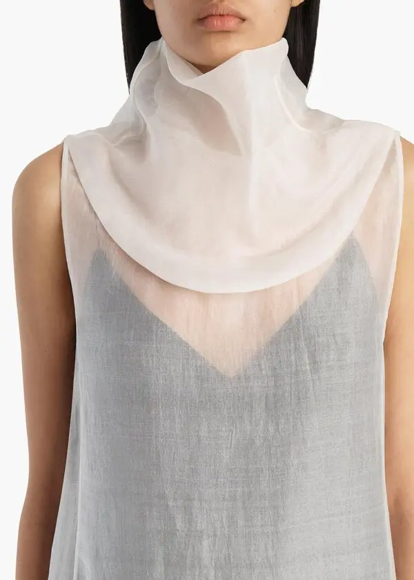 Khaite Elva Silk Organza High-neck Dress
