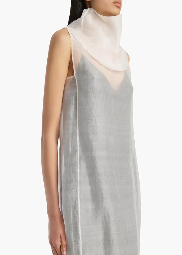 Khaite Elva Silk Organza High-neck Dress