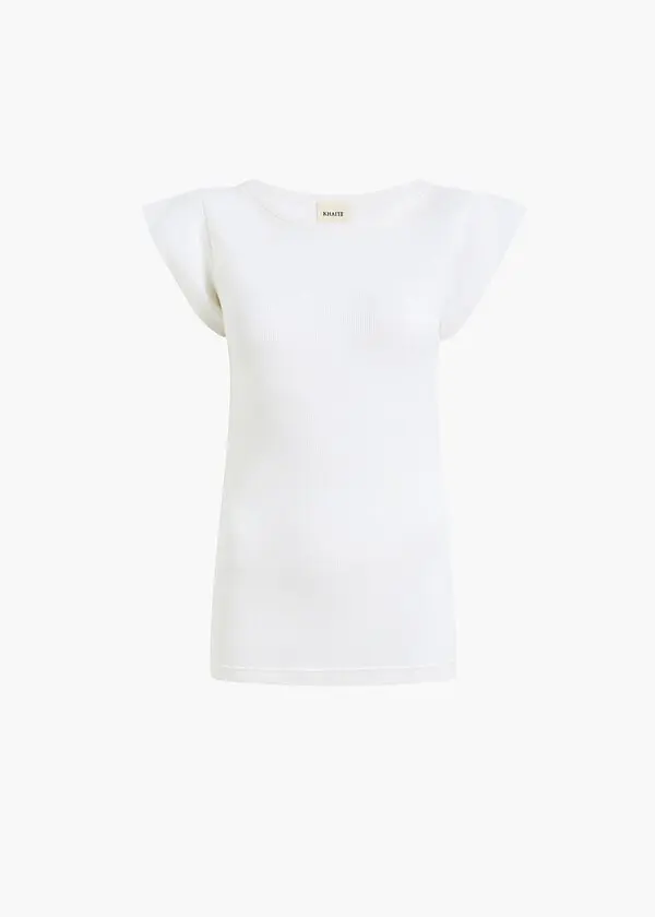 Khaite Angel Top In Cashmere Jersey - Chalk