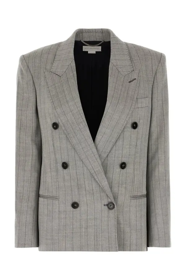 Stella McCartney Double Breasted Pinstripe Blazer - Multicolor