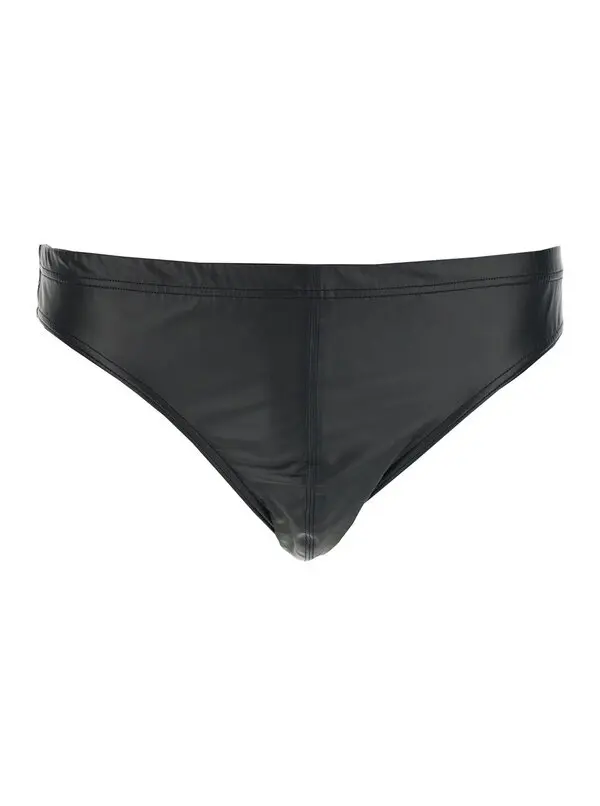 TOM FORD Faux Leather Brief With Laminated Jersey Detail - Multicolor