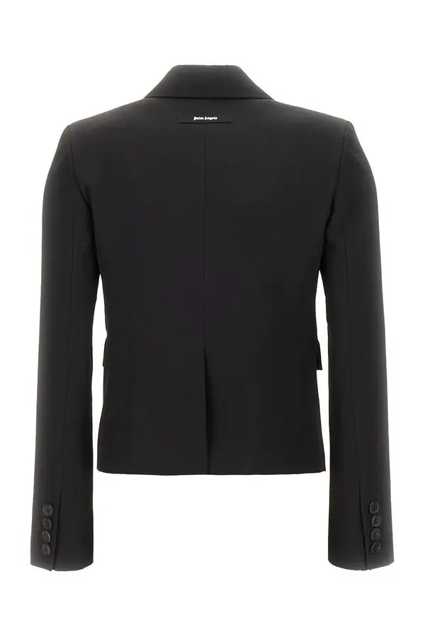 Palm Angels Single Breasted Blazer With Striped Detailing