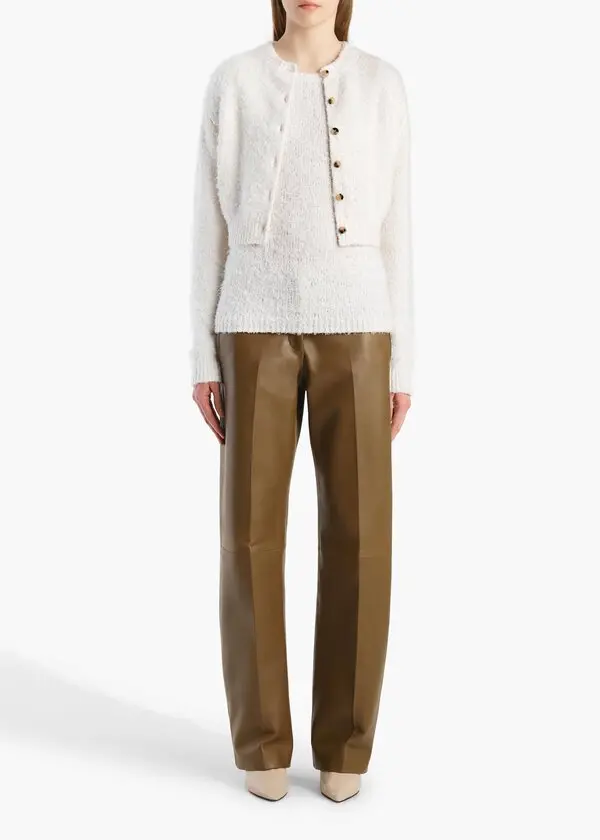 Khaite Cam Top In Eyelash Yarn - Glaze