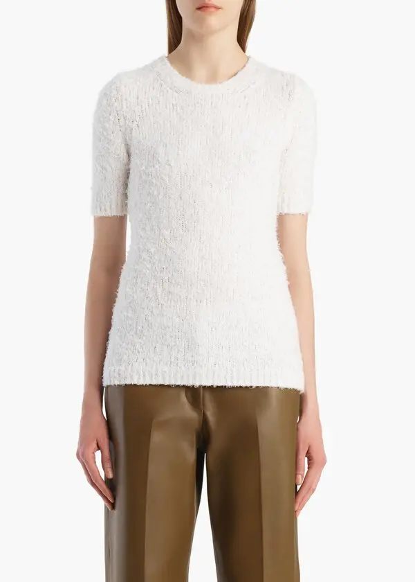 Khaite Cam Top In Eyelash Yarn - Glaze