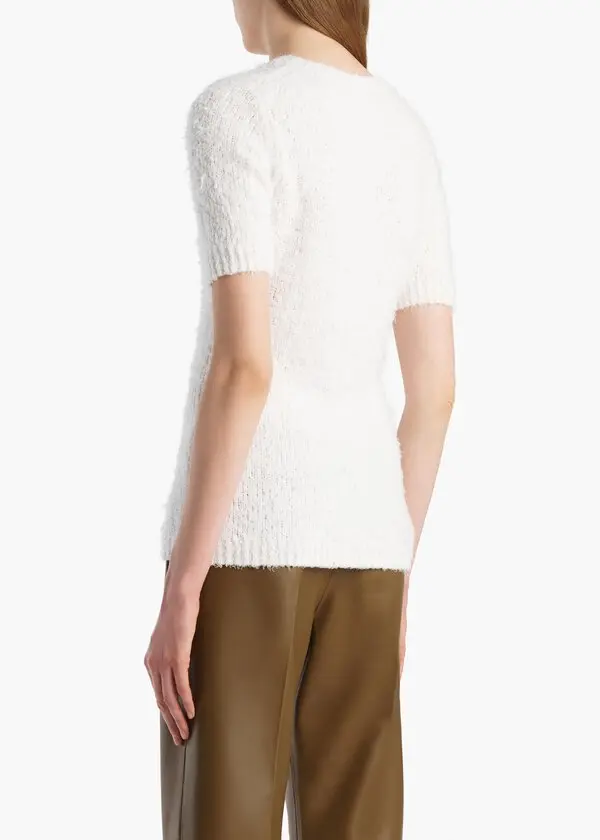 Khaite Cam Top In Eyelash Yarn - Glaze