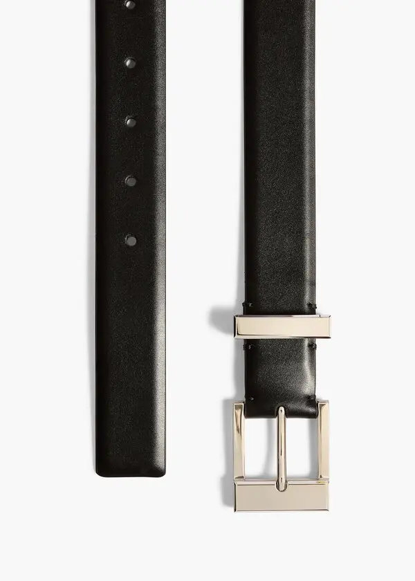 Khaite Medium Manhattan Belt In Leather - Black