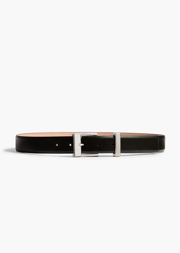 Khaite Medium Manhattan Belt In Leather - Black
