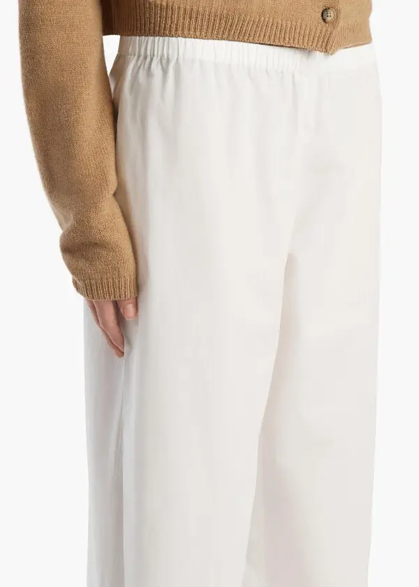Khaite Roma Pant In Cotton Poplin - Chalk